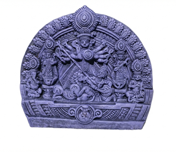 Terracotta Durga Family Showpiece Handmade Maa Durga Idol with Lakshmi ...